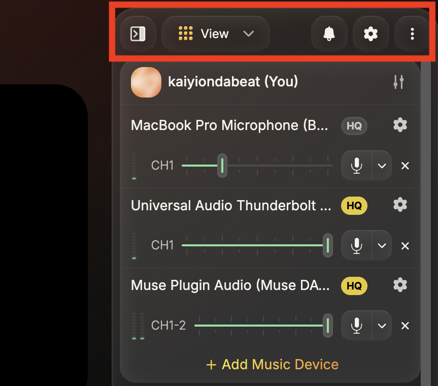 Toolbar Controls – Muse App Inc