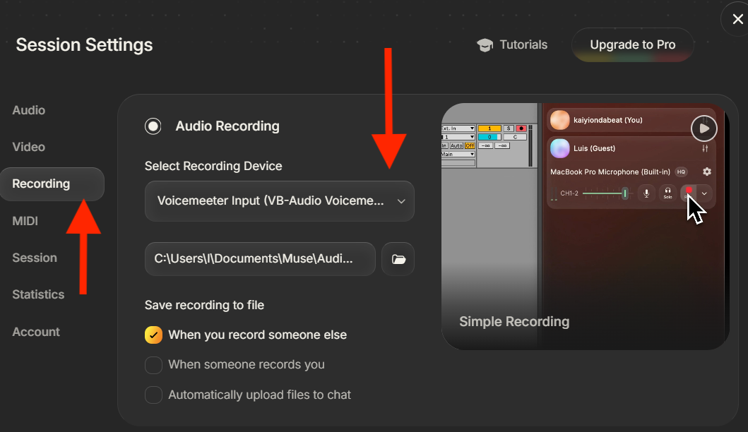 Recording on other DAWs (Windows) – Muse App Inc