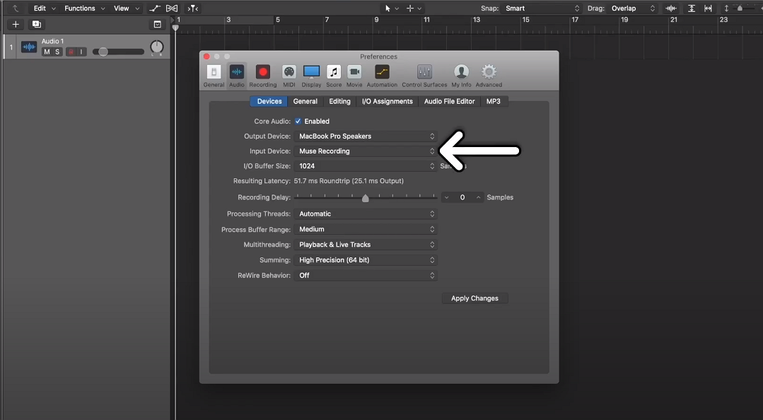 Recording on other DAWs (Mac) – Muse App Inc