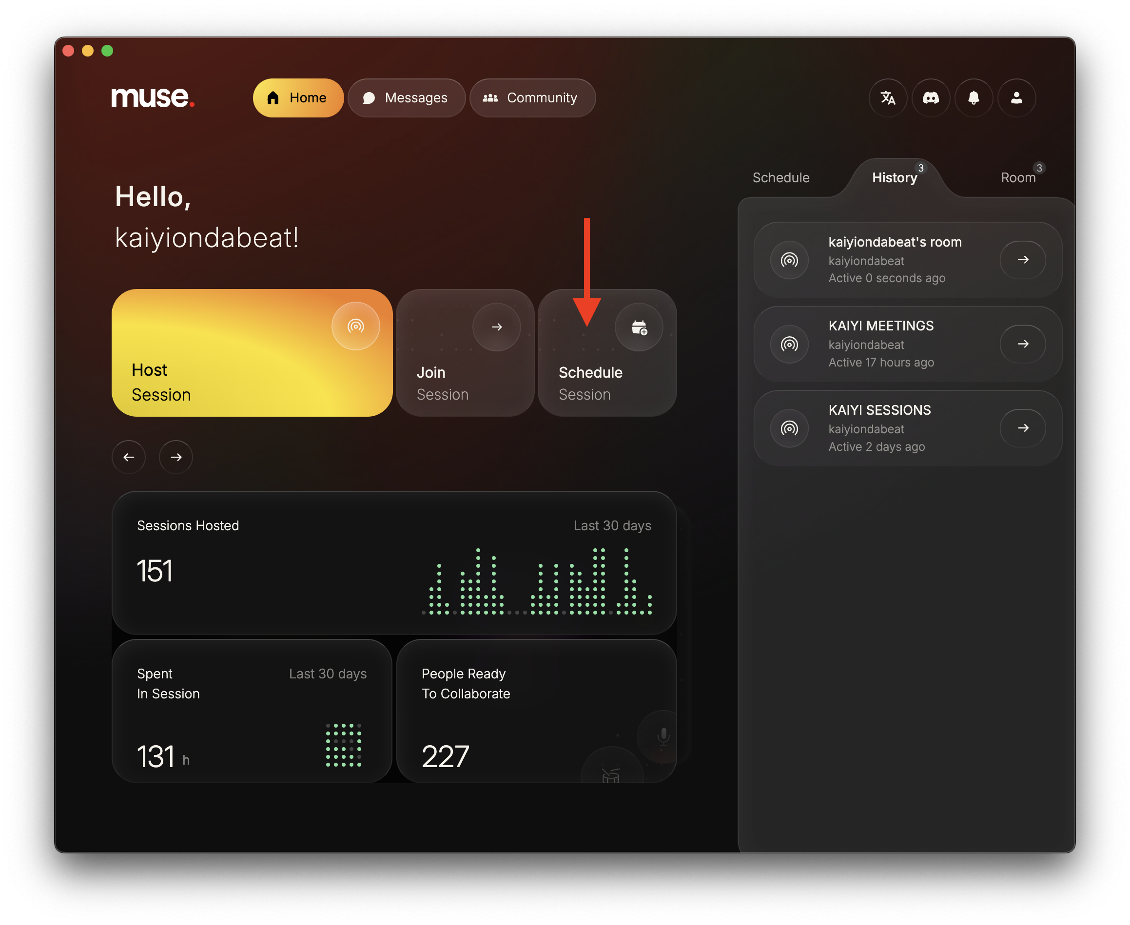 Dashboard – Muse App Inc